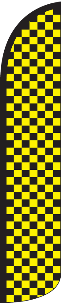 Checkered Black/Yellow Wind-Free Feather Flag